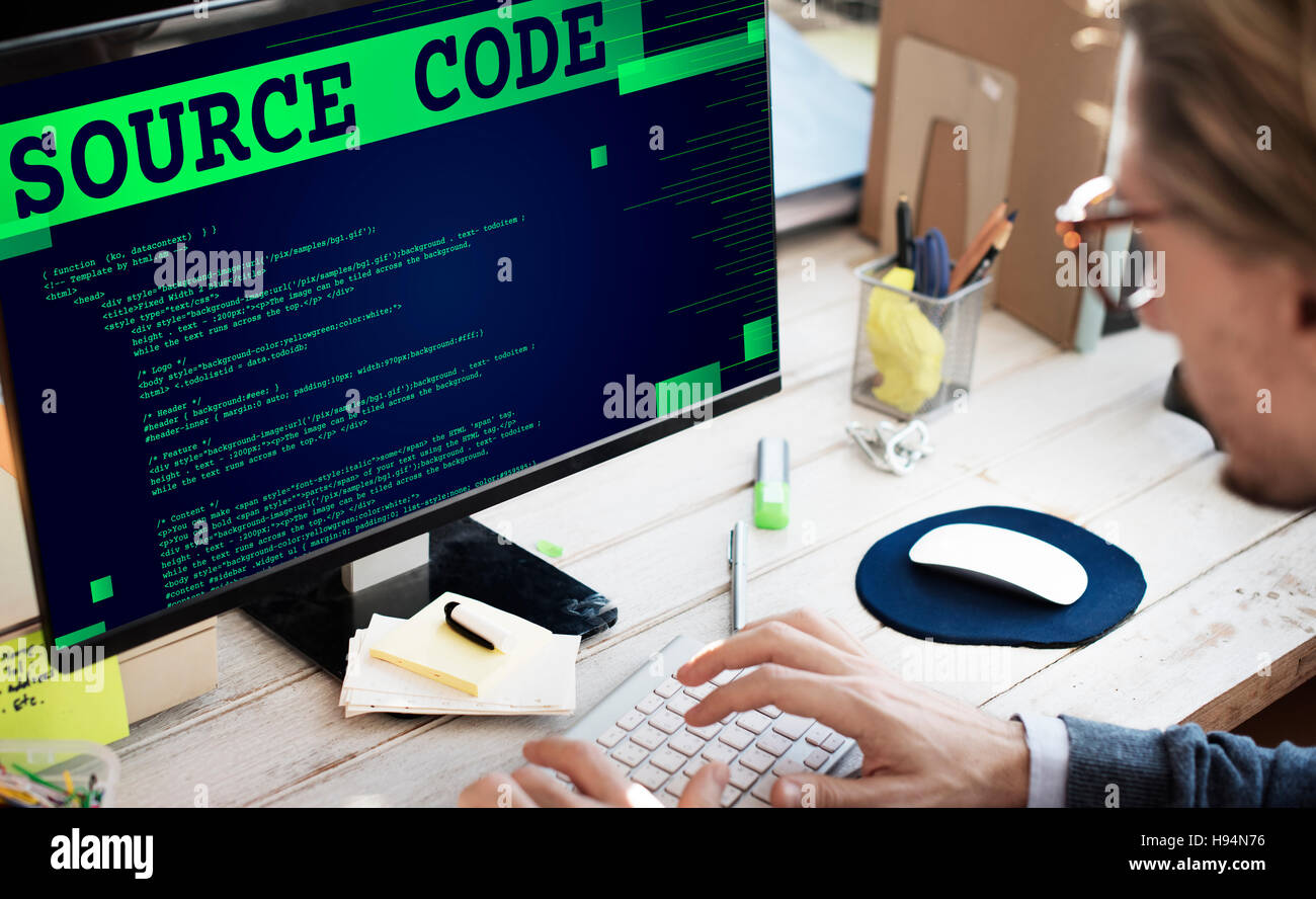 Source Code Analysis Binary Computer Internet Concept Stock Photo - Alamy