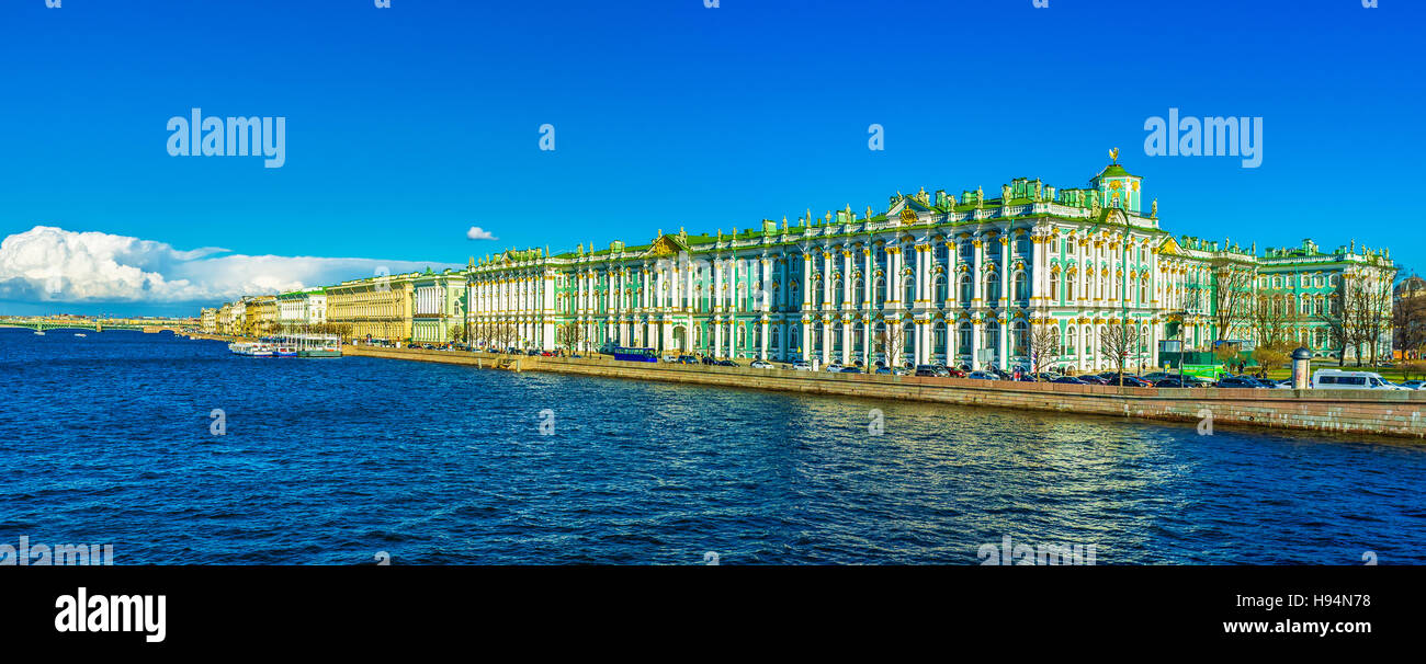 Panoramic view on the Palace Embankment with its main landmark - the ...