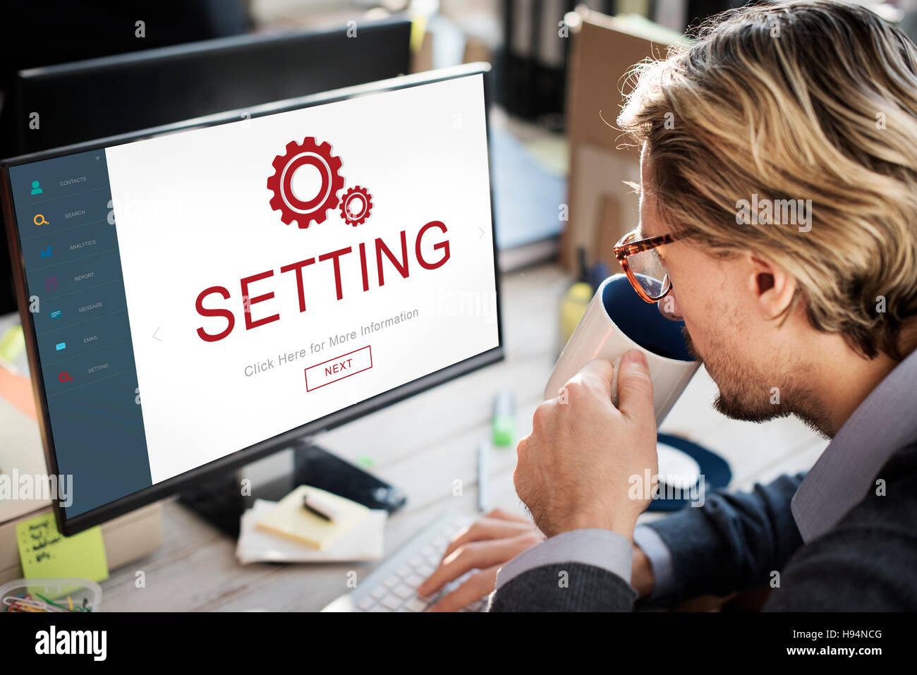 Settings Electronic Device Homepage Concept Stock Photo - Alamy