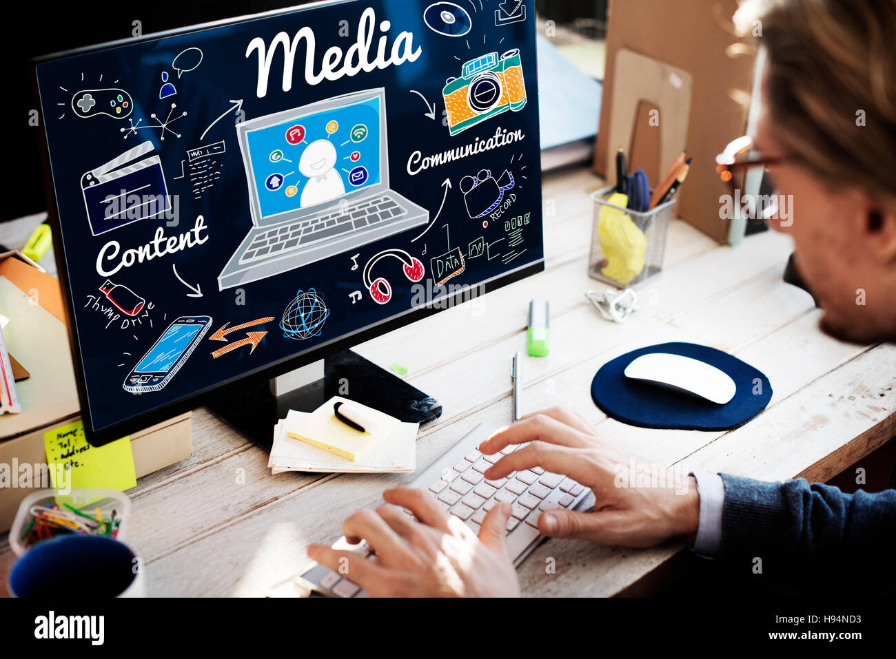 Media Multimedia Social Media Online Concept Stock Photo - Alamy