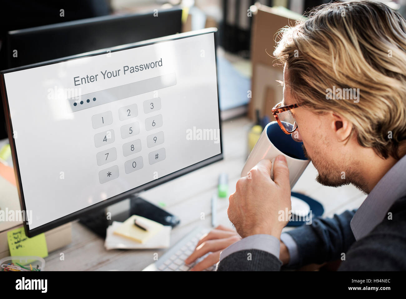 Technology Enter Password Security Graphic Concept Stock Photo - Alamy
