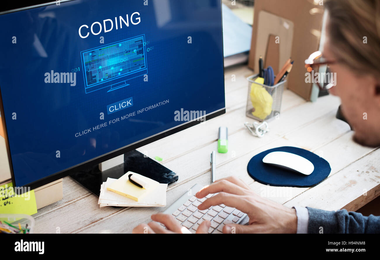 Computer Coding Code Advanced Technology Concept Stock Photo - Alamy