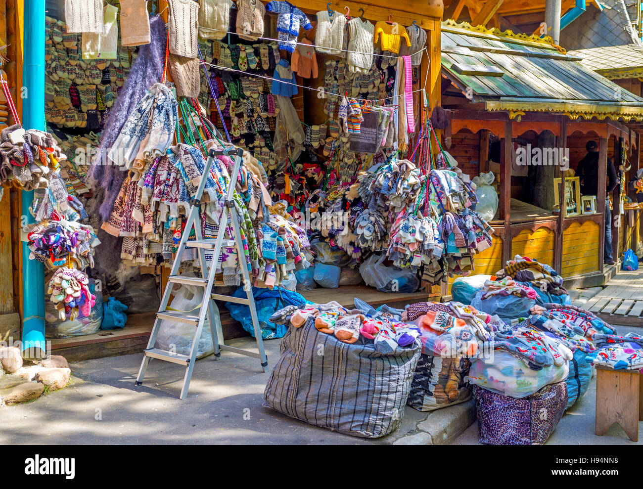 Socks market stall hi-res stock photography and images - Alamy