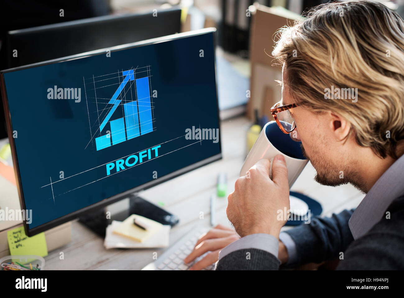 Profit Business Growth Graph Graphic Concept Stock Photo - Alamy