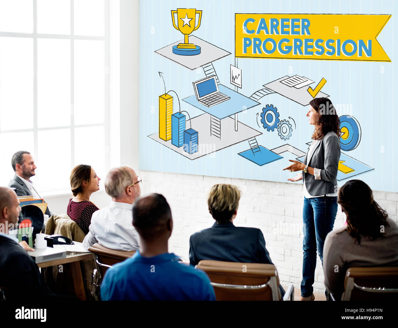 Career Progression Promotion Achievement Success Concept Stock Photo ...