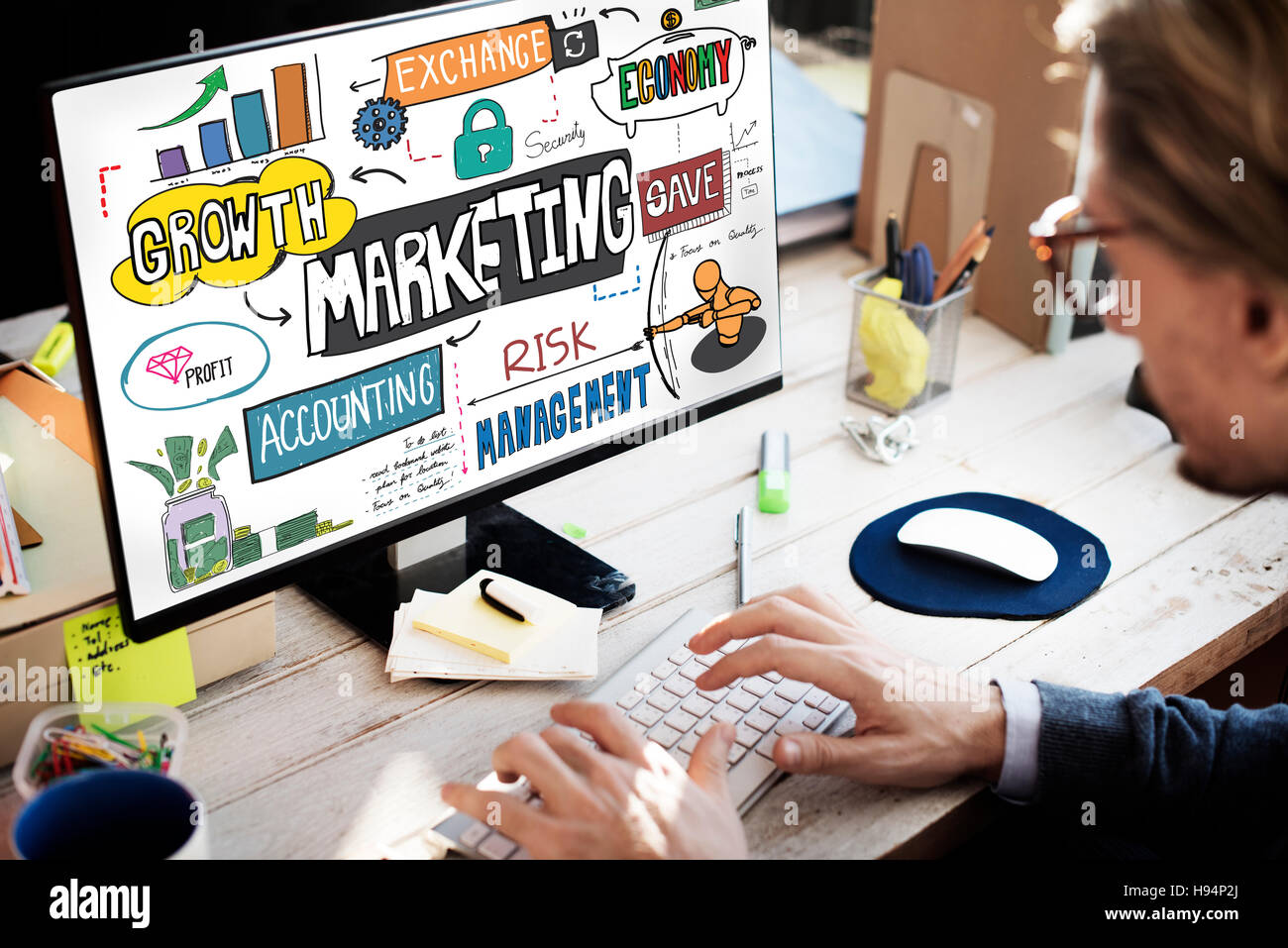 Marketing Economy Commercial Digital Growth Concept Stock Photo - Alamy