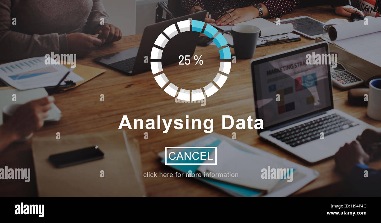 Analysing Data Loading Progress Bar Concept Stock Photo - Alamy