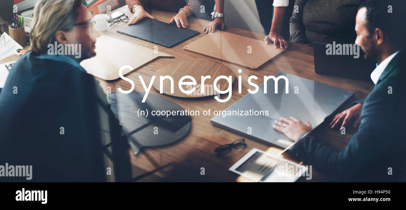 Synergism Team People Graphic Concept Stock Photo - Alamy