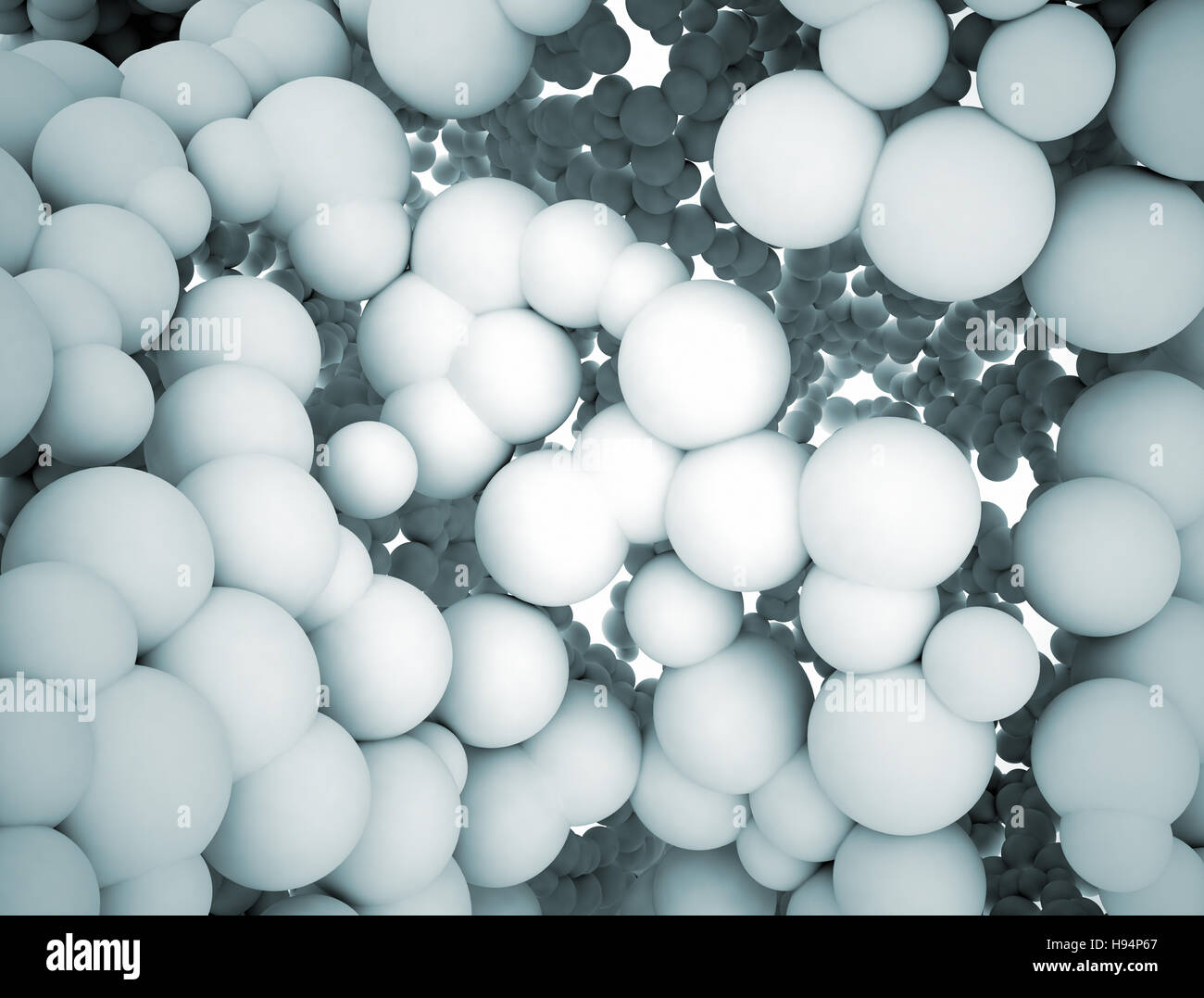 Abstract White Spheres Particles 3D Background Stock Photo - Alamy
