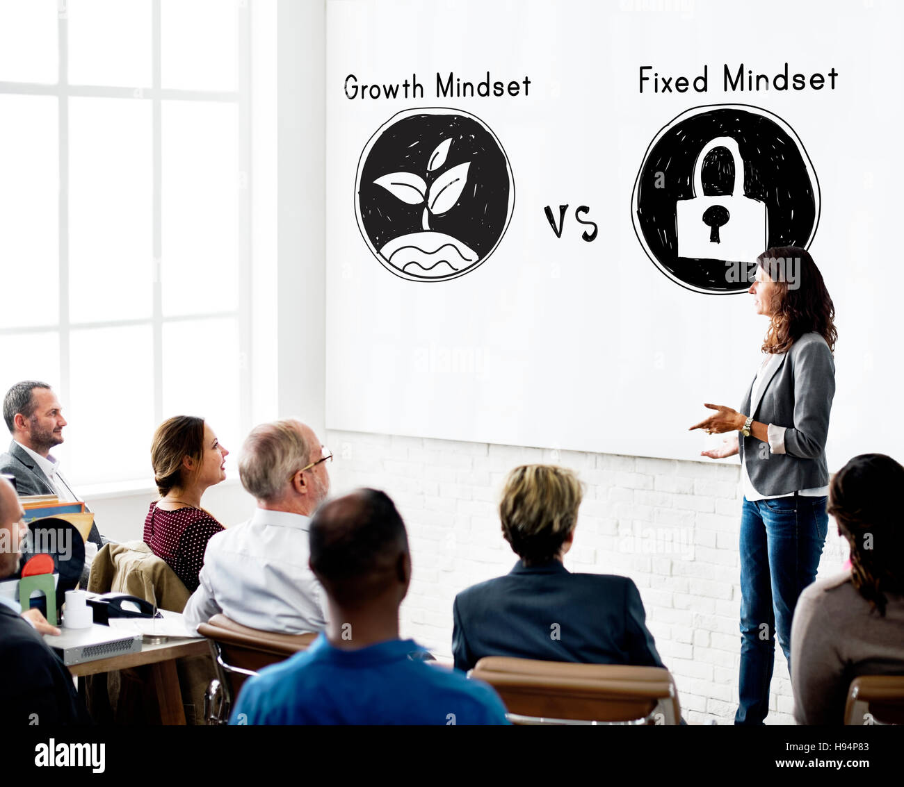 Mindset Opposite Positivity Negativity Thinking Concept Stock Photo - Alamy