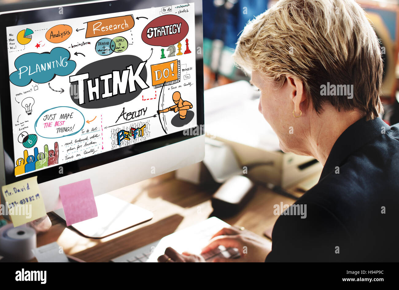 Think Thinking Planning Analyse Ideas Concept Stock Photo - Alamy