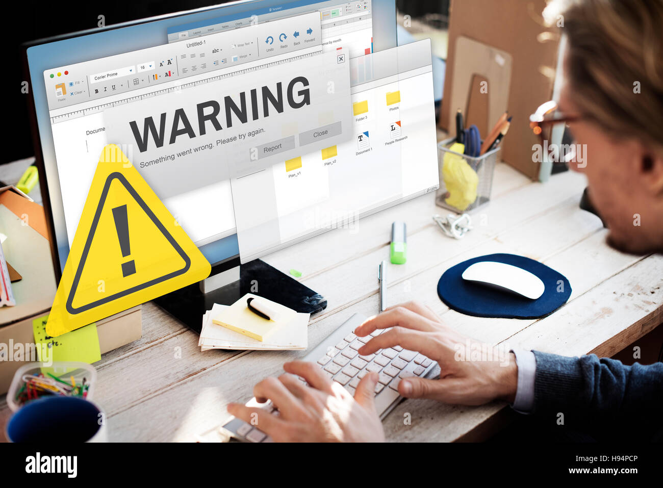 Warning Accident Caution Dangerous Help Concept Stock Photo - Alamy