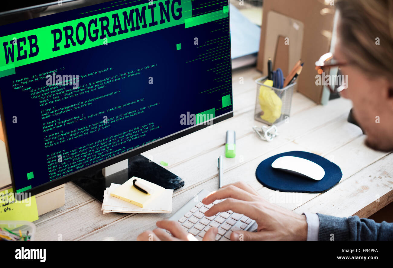Web Programming Software Developer Technology Concept Stock Photo - Alamy