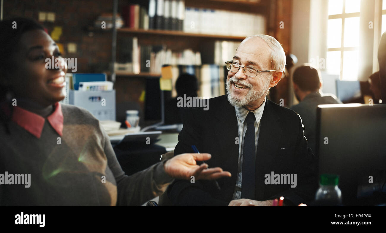 Business People Talking Planning Job Concept Stock Photo - Alamy