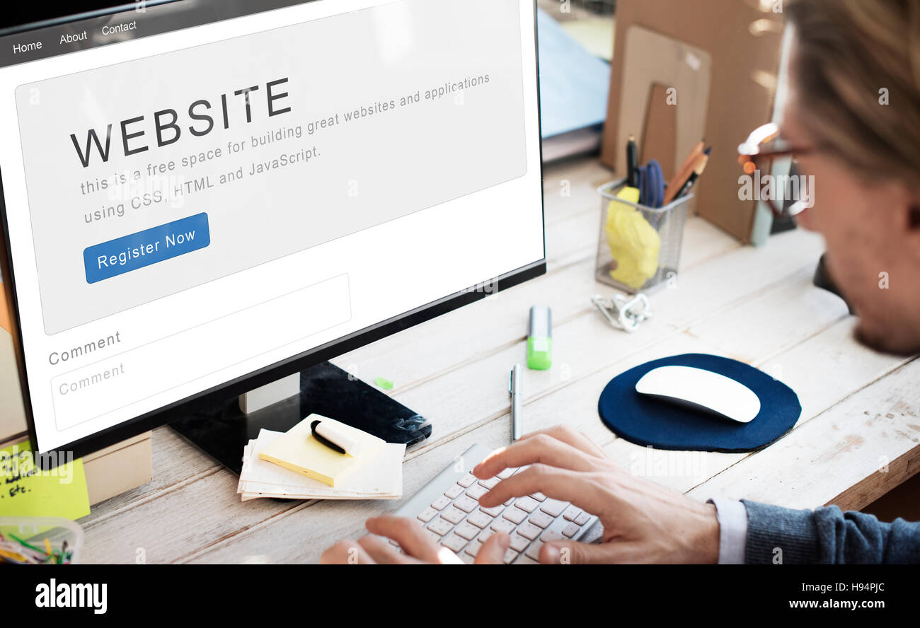 Website Development Internet Homepage Layout Concept Stock Photo - Alamy