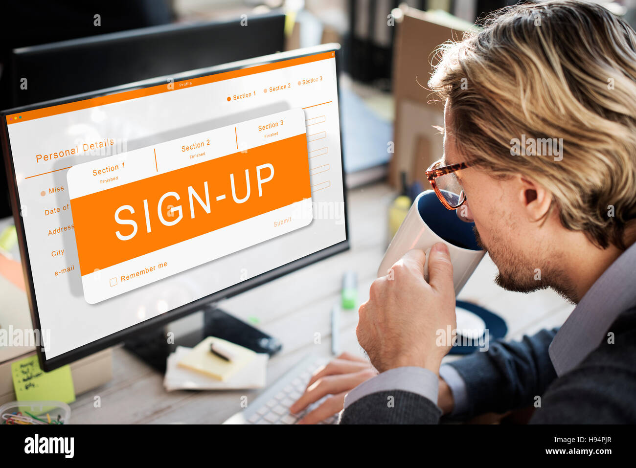 Online Application Registration Form Graphics Concept Stock Photo - Alamy