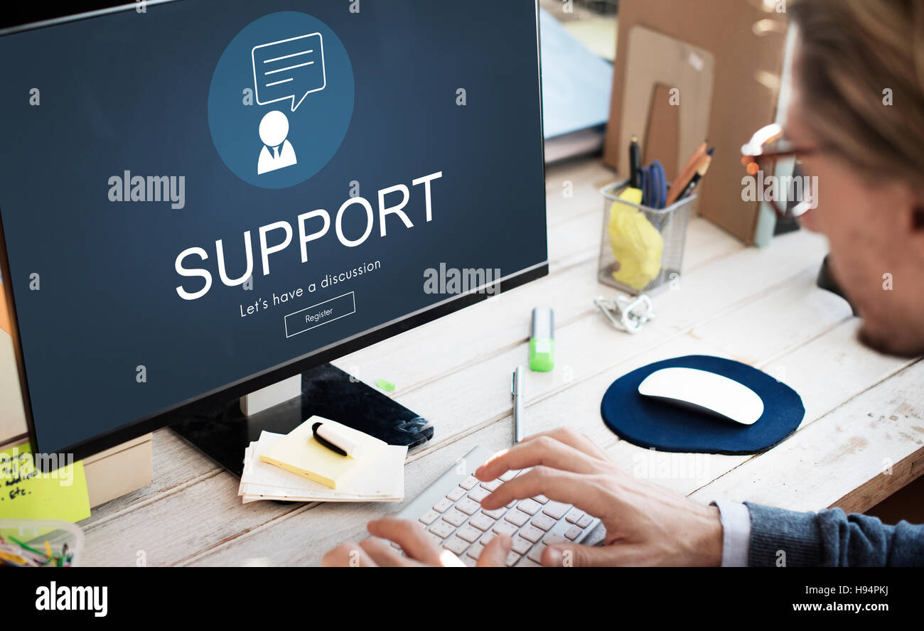 Helpdesk Support Information Support Concept Stock Photo - Alamy