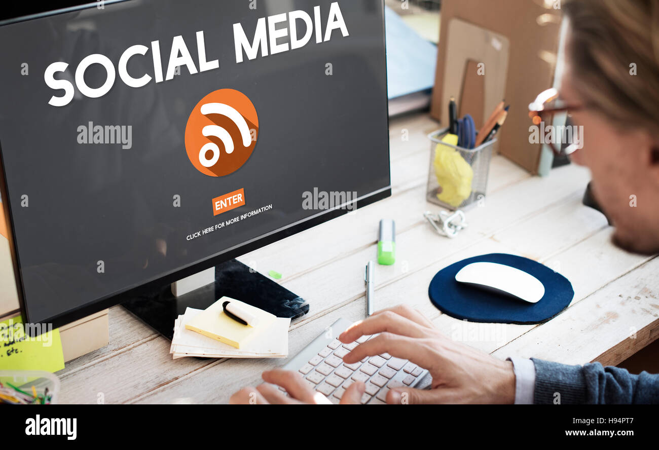 Social Media Communication Community Sharing Concept Stock Photo - Alamy
