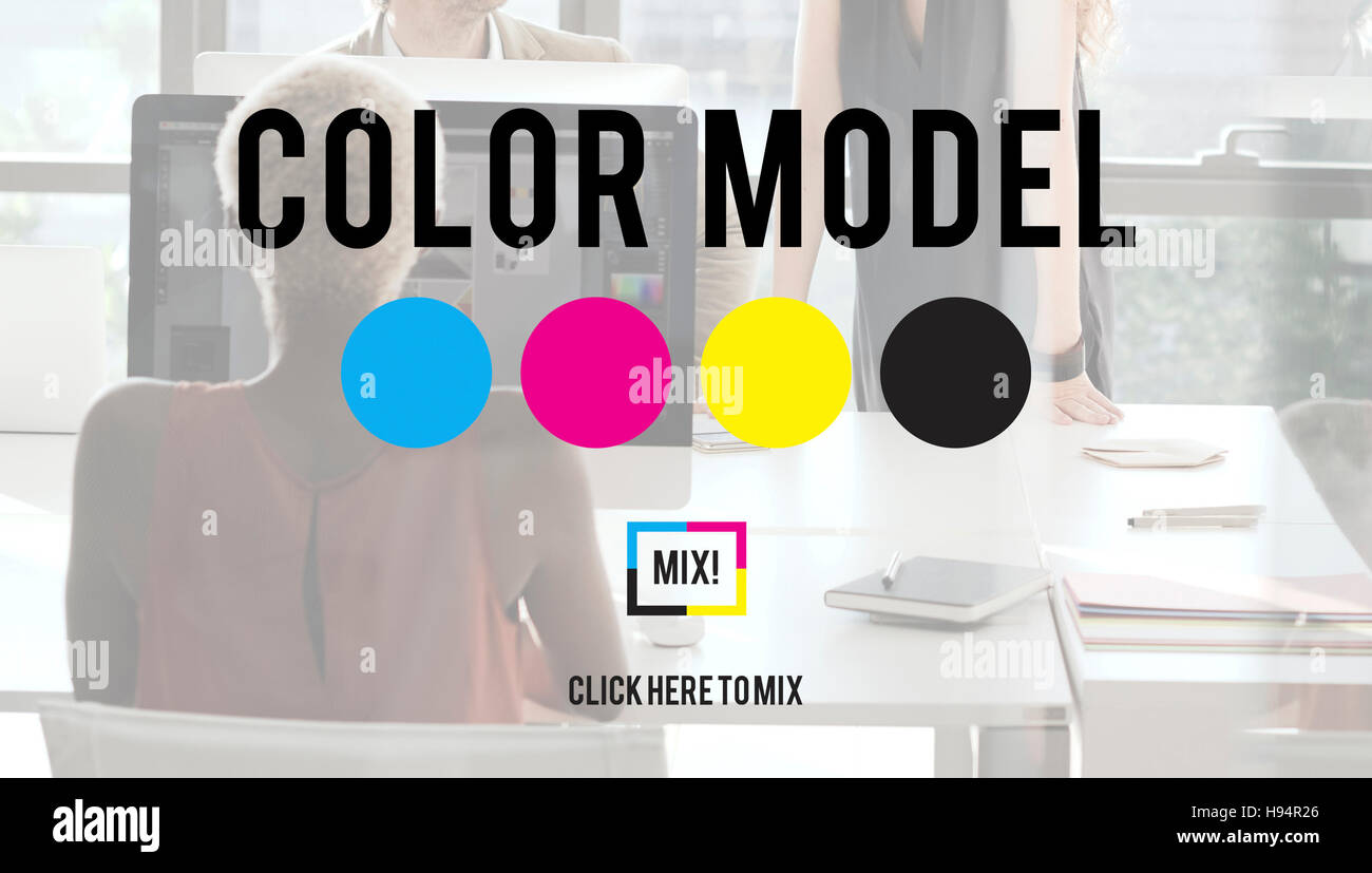 Color Printing Ink Color Model CMYK Concept Stock Photo - Alamy