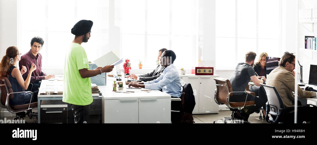 Business Team Busy Working Talking Concept Stock Photo - Alamy