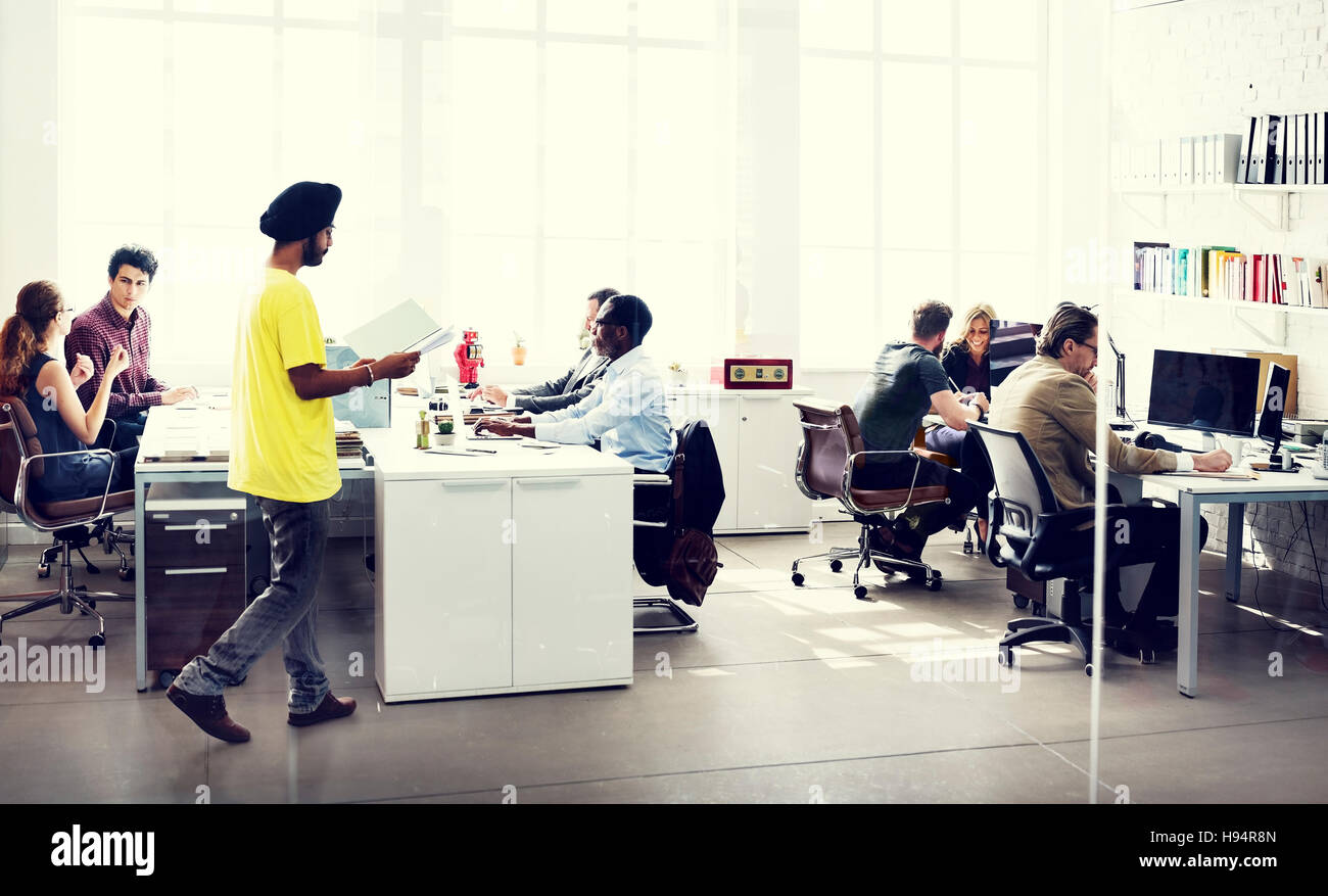 Business Team Busy Working Talking Concept Stock Photo - Alamy