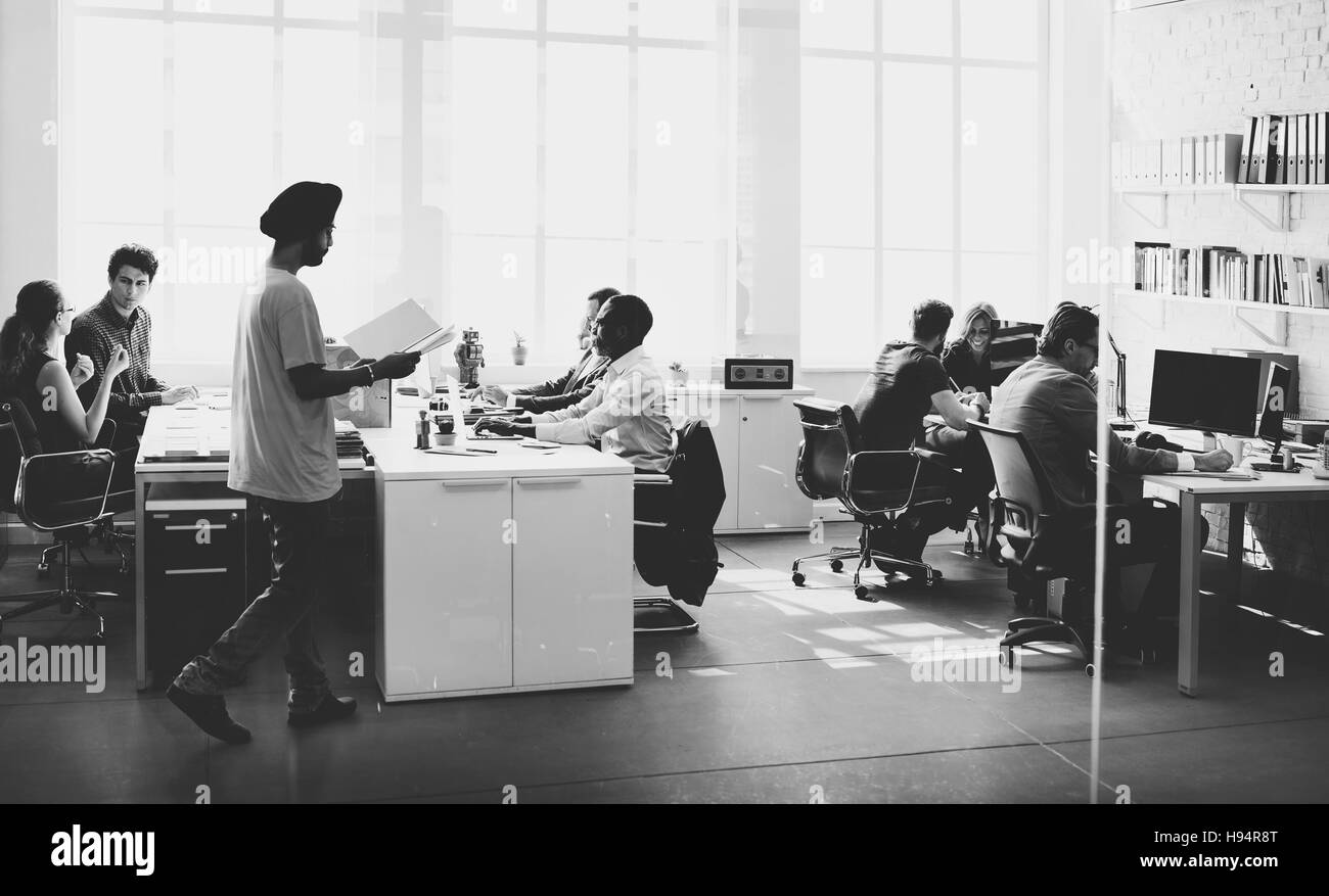 Business Team Busy Working Talking Concept Stock Photo - Alamy