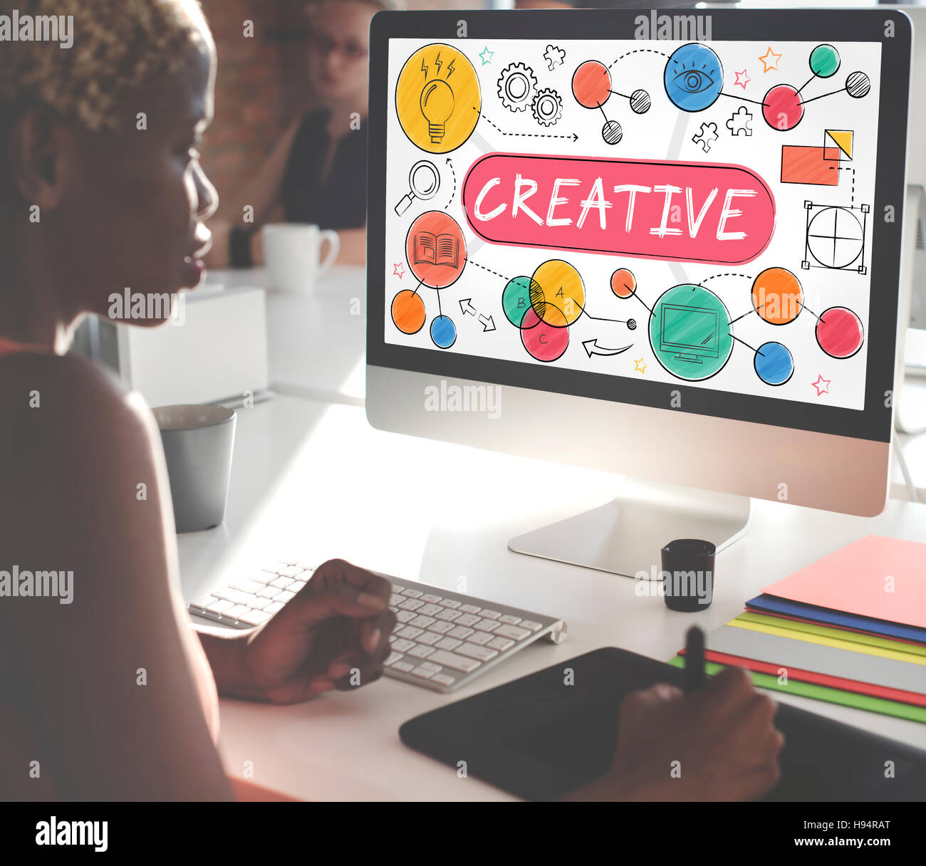 Creative Innovation Ideas Process Drawing Concept Stock Photo - Alamy