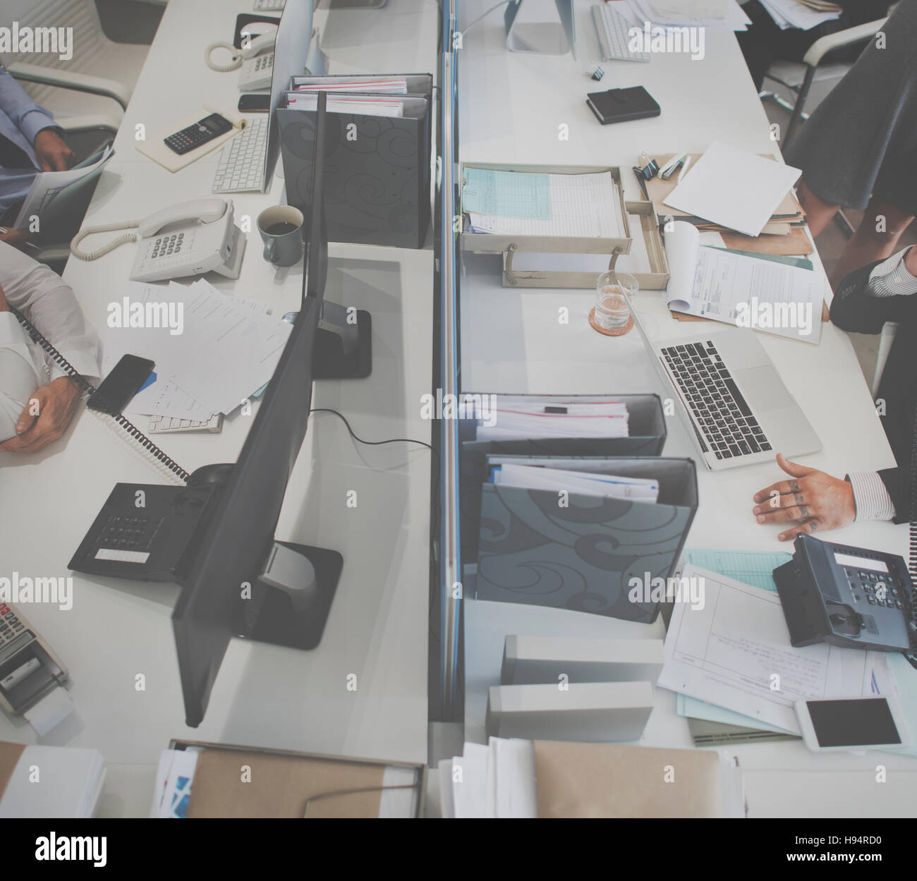 Business Team Busy Working Workplace Concept Stock Photo - Alamy