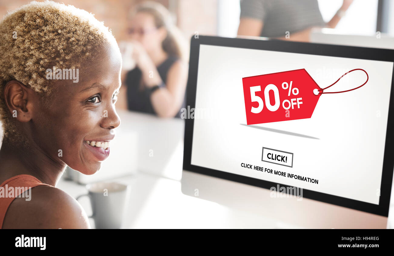 Discount Online Shopping Commercial Click Concept Stock Photo - Alamy