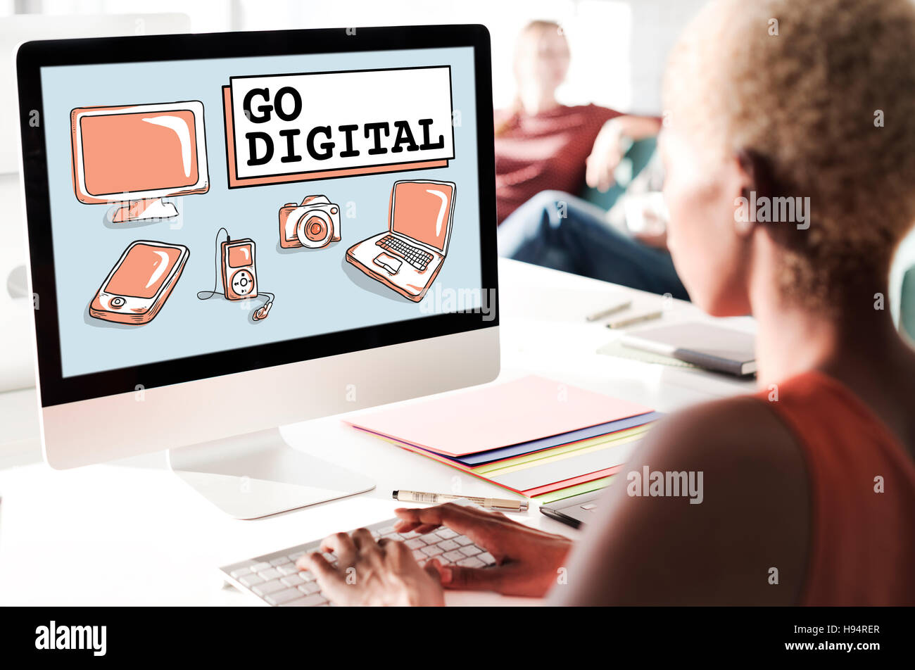 Go Digital Electronics Technology Concept Stock Photo - Alamy