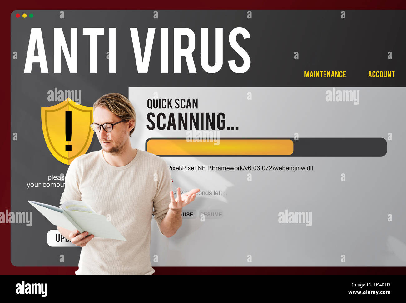 Antivirus Alert Firewall Hacker Protection Safety Concept Stock Photo ...