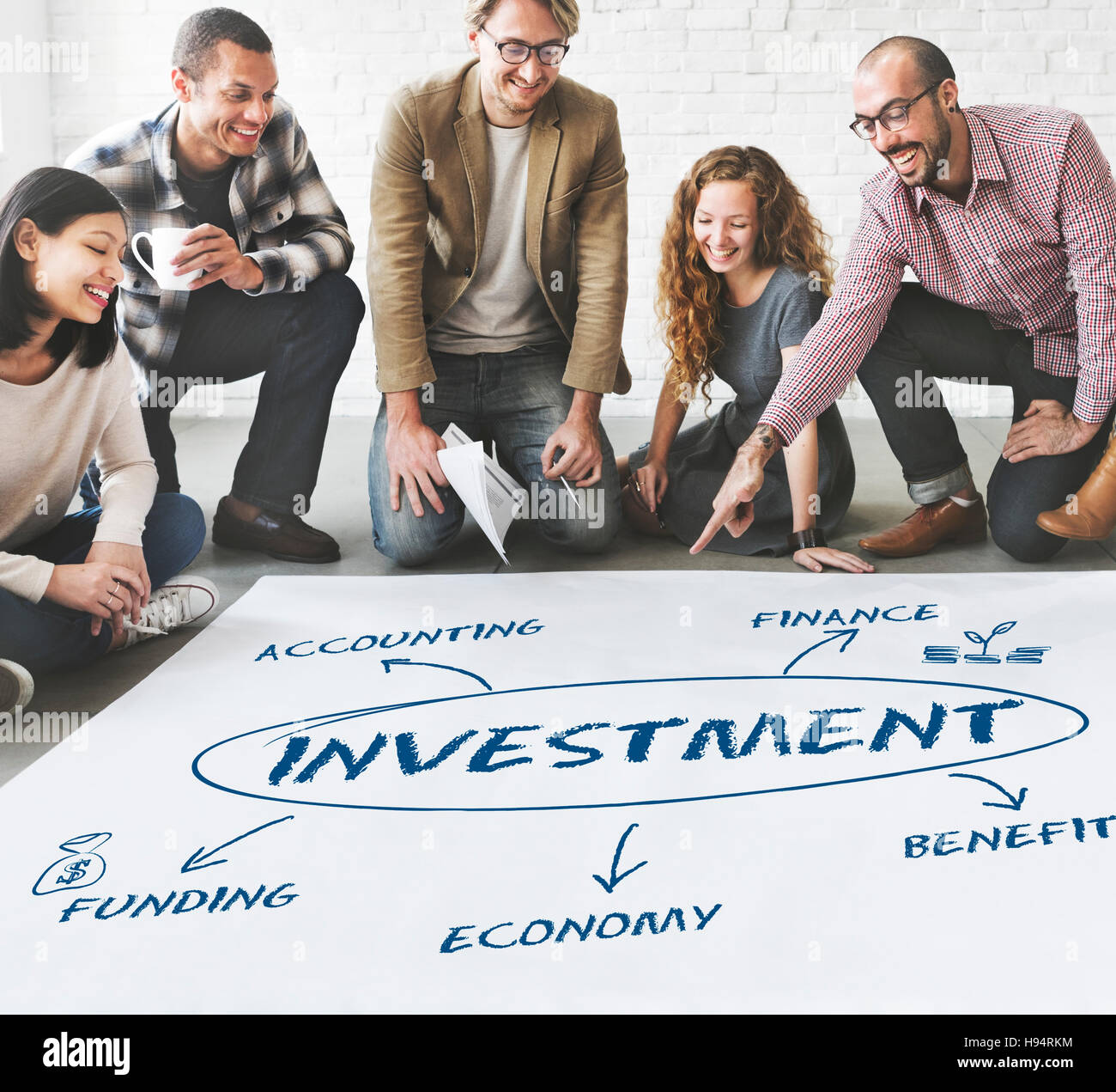 Financial Income Economic Diagram Money Concept Stock Photo - Alamy