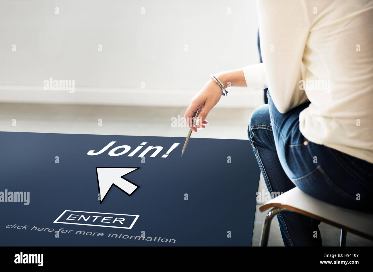 Join Register Enter Arrow Icon Concept Stock Photo - Alamy