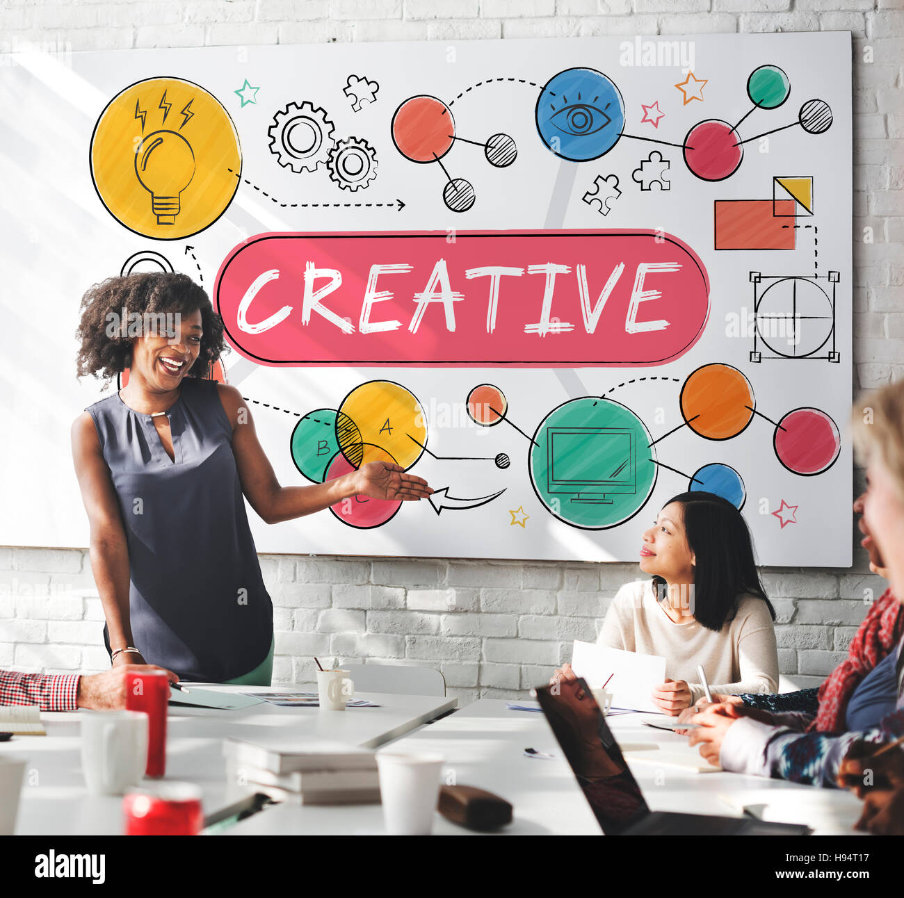 Creative Innovation Ideas Process Drawing Concept Stock Photo - Alamy