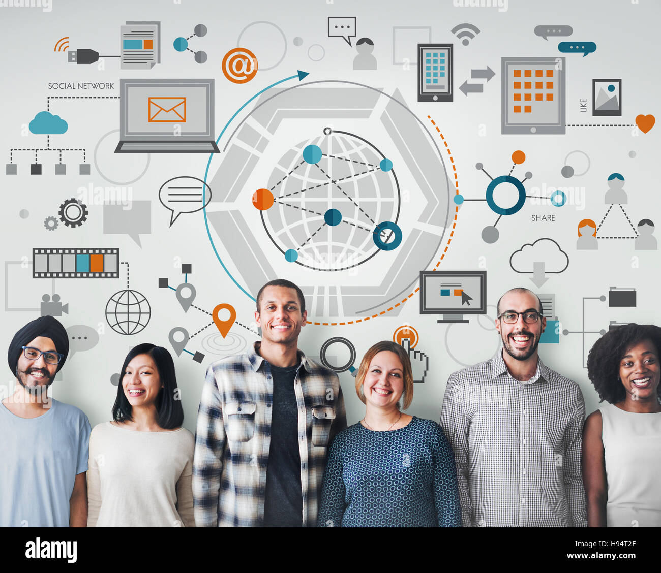 Information Technology Connection Graphics Concept Stock Photo - Alamy