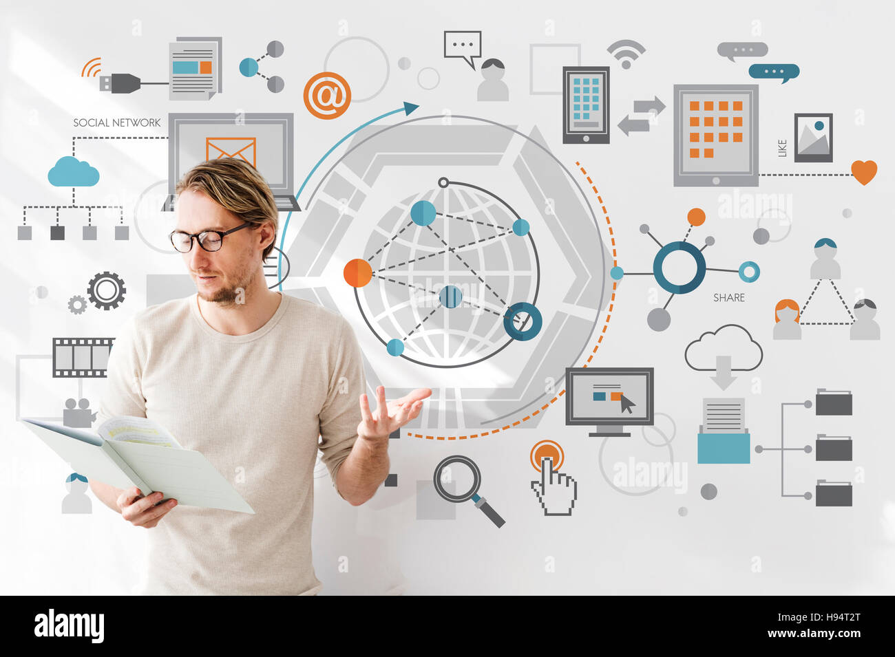 Information Technology Connection Graphics Concept Stock Photo - Alamy