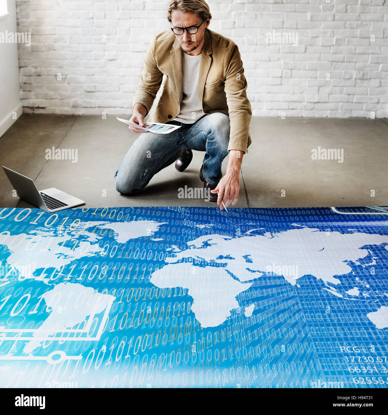 Global Binary Code Digits Technology Software Concept Stock Photo - Alamy