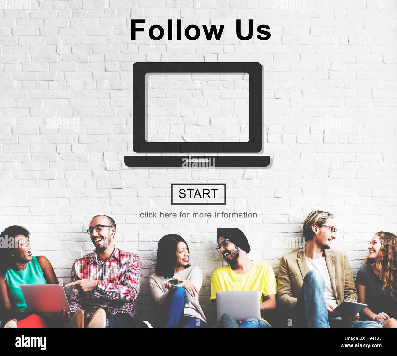 Follow Us Social Media Technology Online Website Concept Stock Photo ...