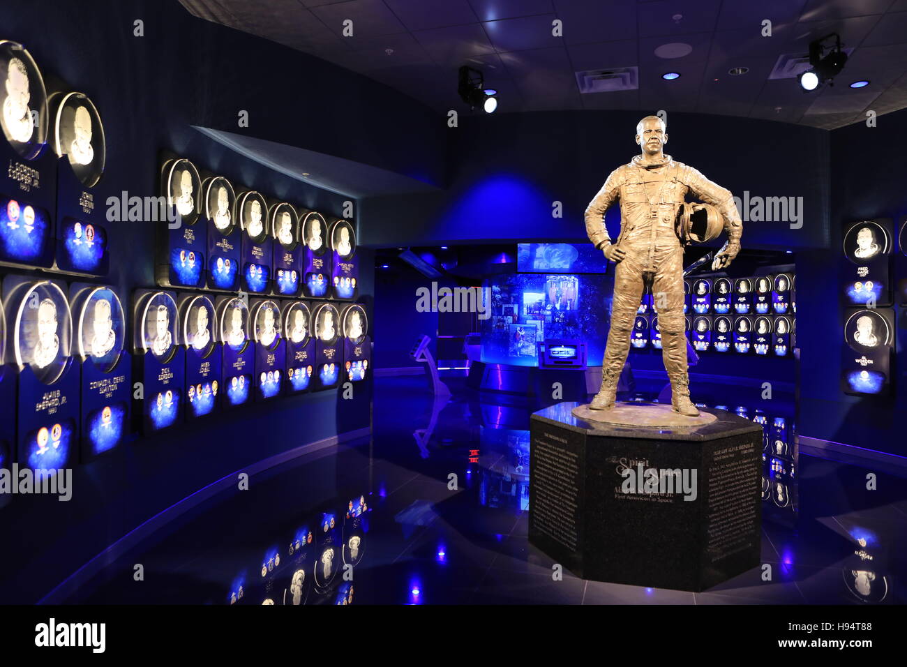 A statue of NASA astronaut Alan Shepard at the Heroes and Legends ...