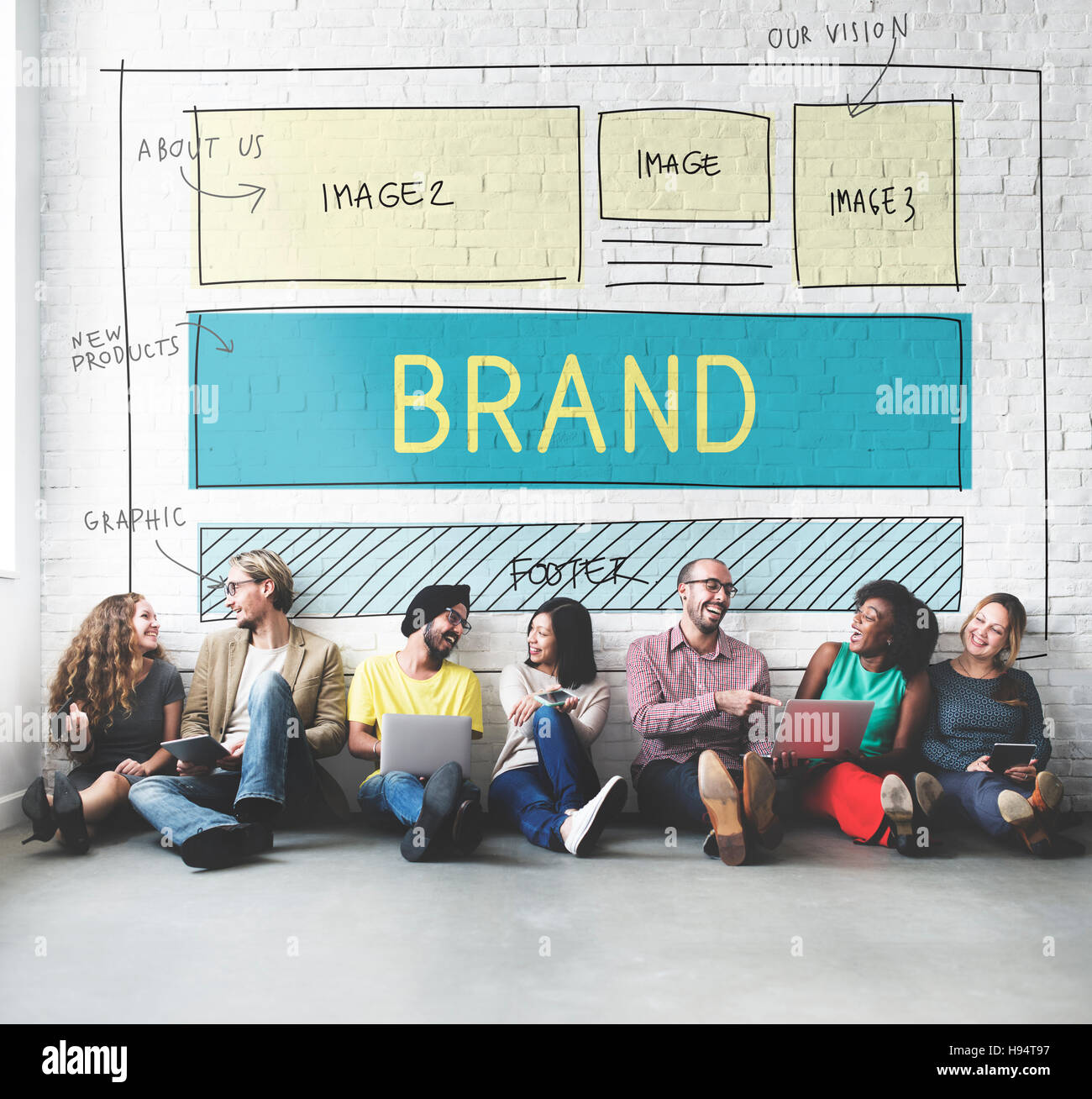 Brand Trademark Marketing Website Plan UI Concept Stock Photo - Alamy