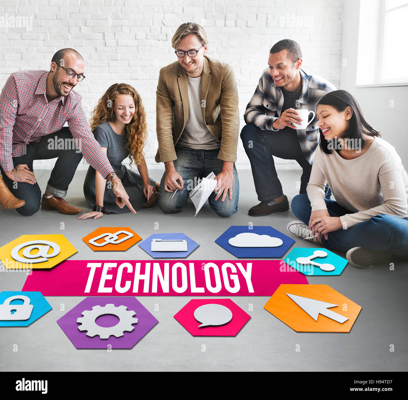 Modern Technology People Graphic Concept Stock Photo - Alamy