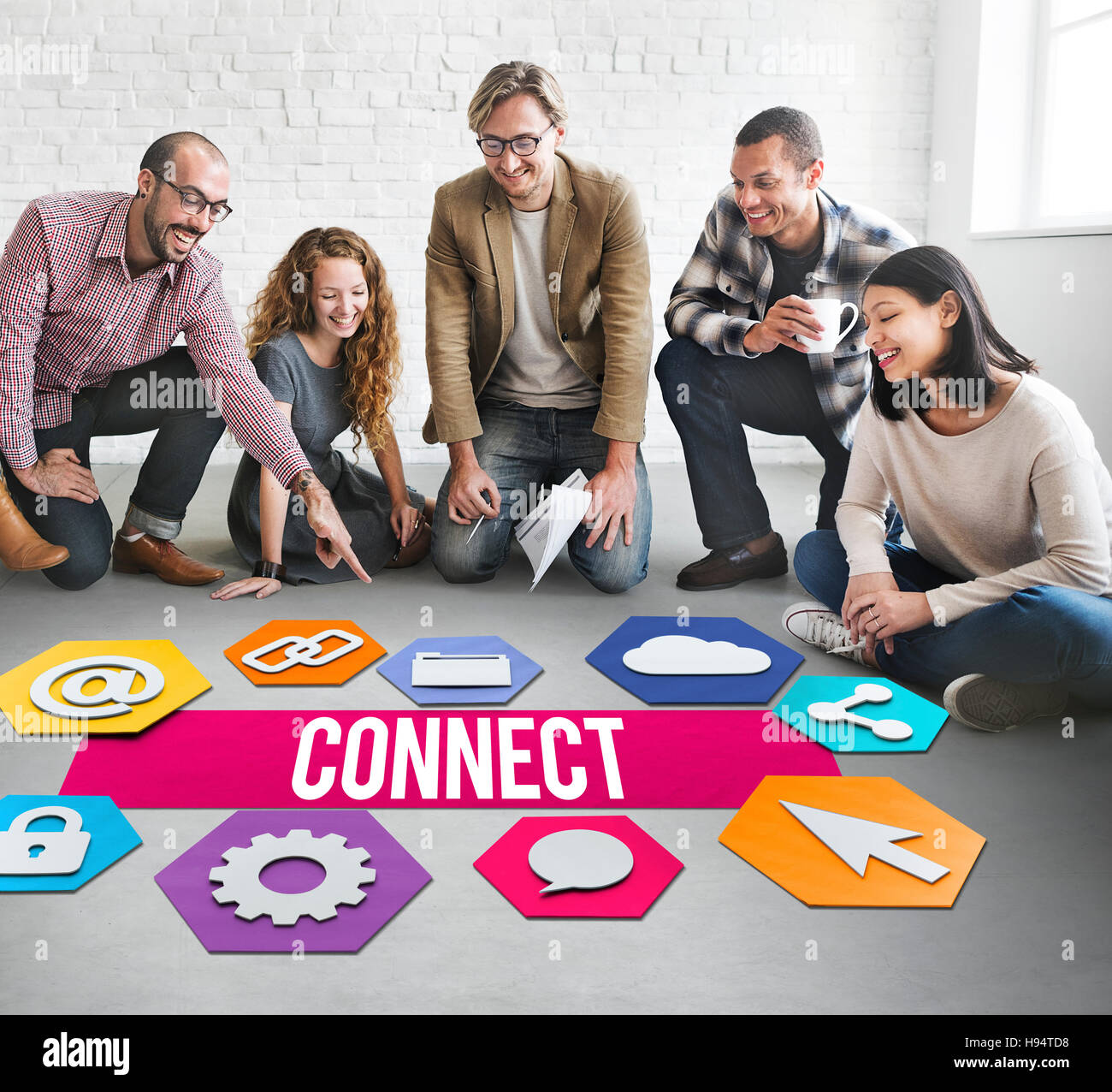 Connect People Network Graphic Concept Stock Photo - Alamy