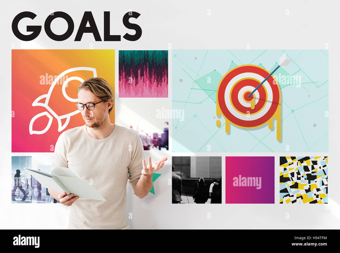 Launch Target Goals Rocketship Graphic Concept Stock Photo - Alamy