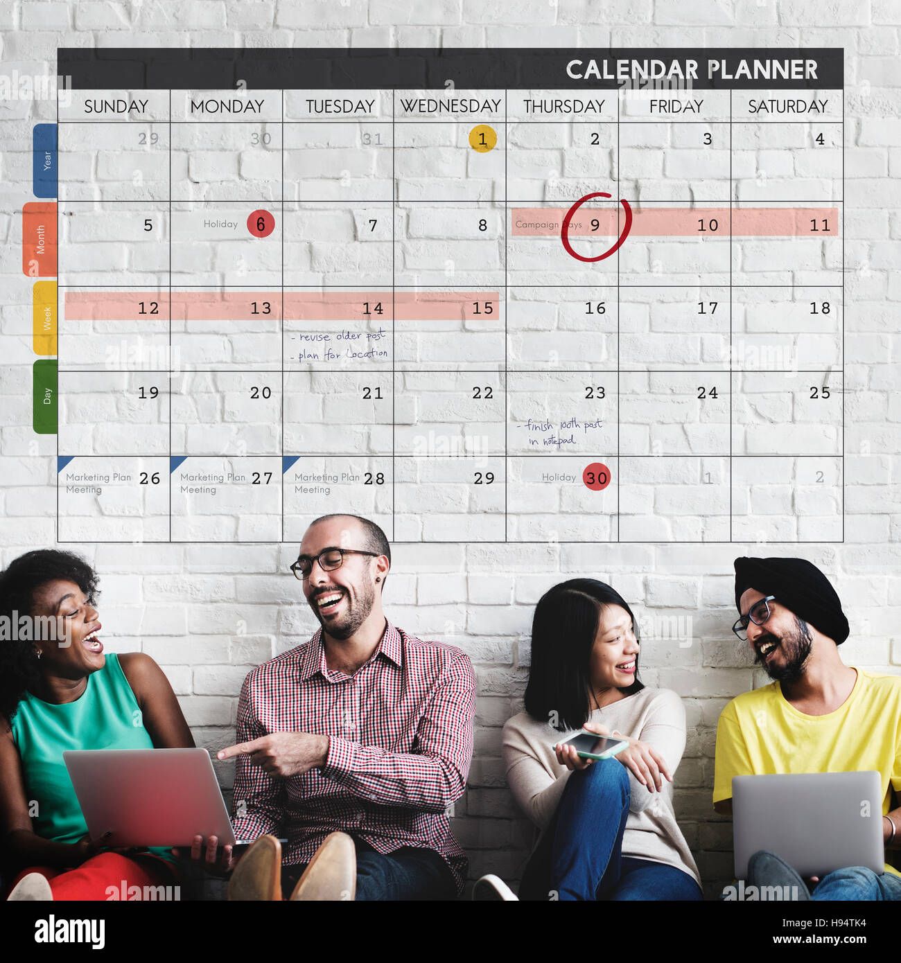 Calendar Planner Organization Management Remind Concept Stock Photo - Alamy