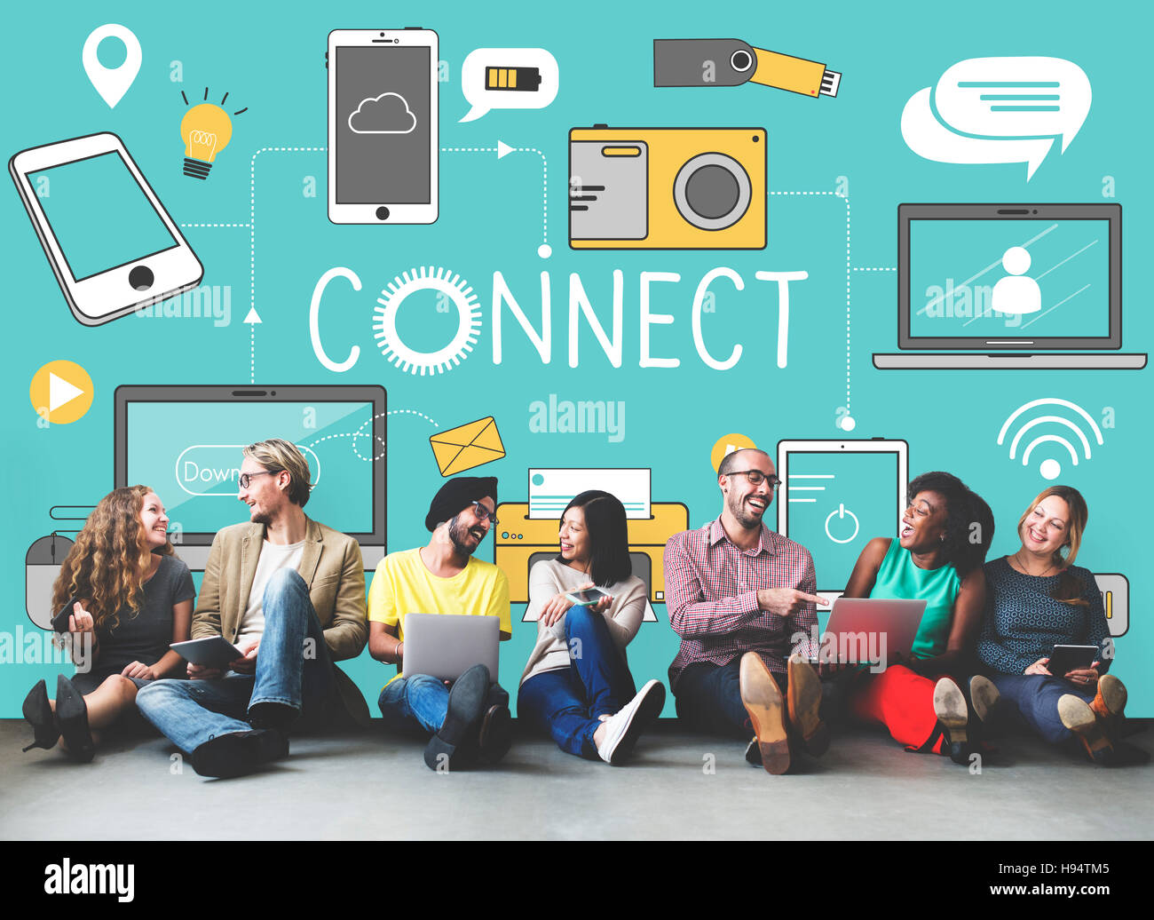 Connect Connection Devices Technology Communicztion Concept Stock Photo ...