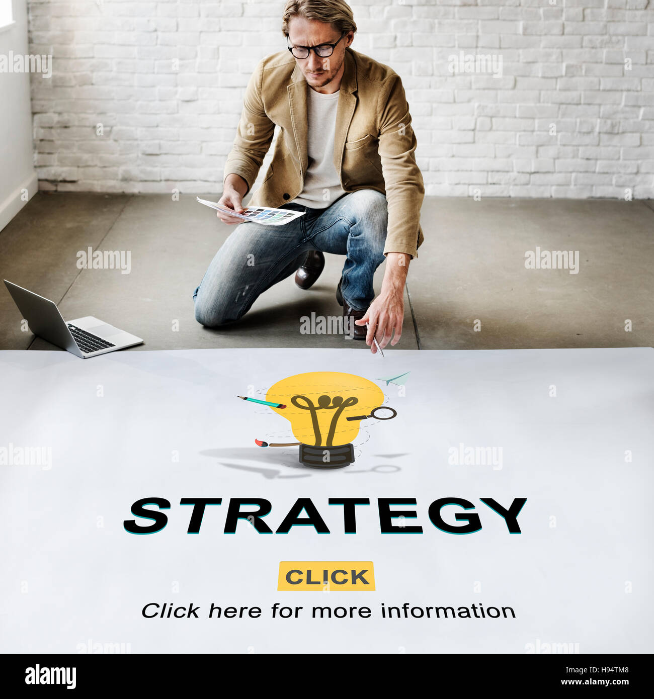 Solution Strategy Light Bulb Graphics Concept Stock Photo - Alamy