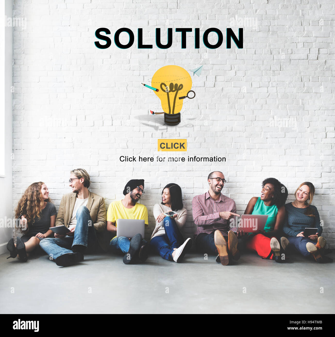 Solution Strategy Light Bulb Graphics Concept Stock Photo - Alamy