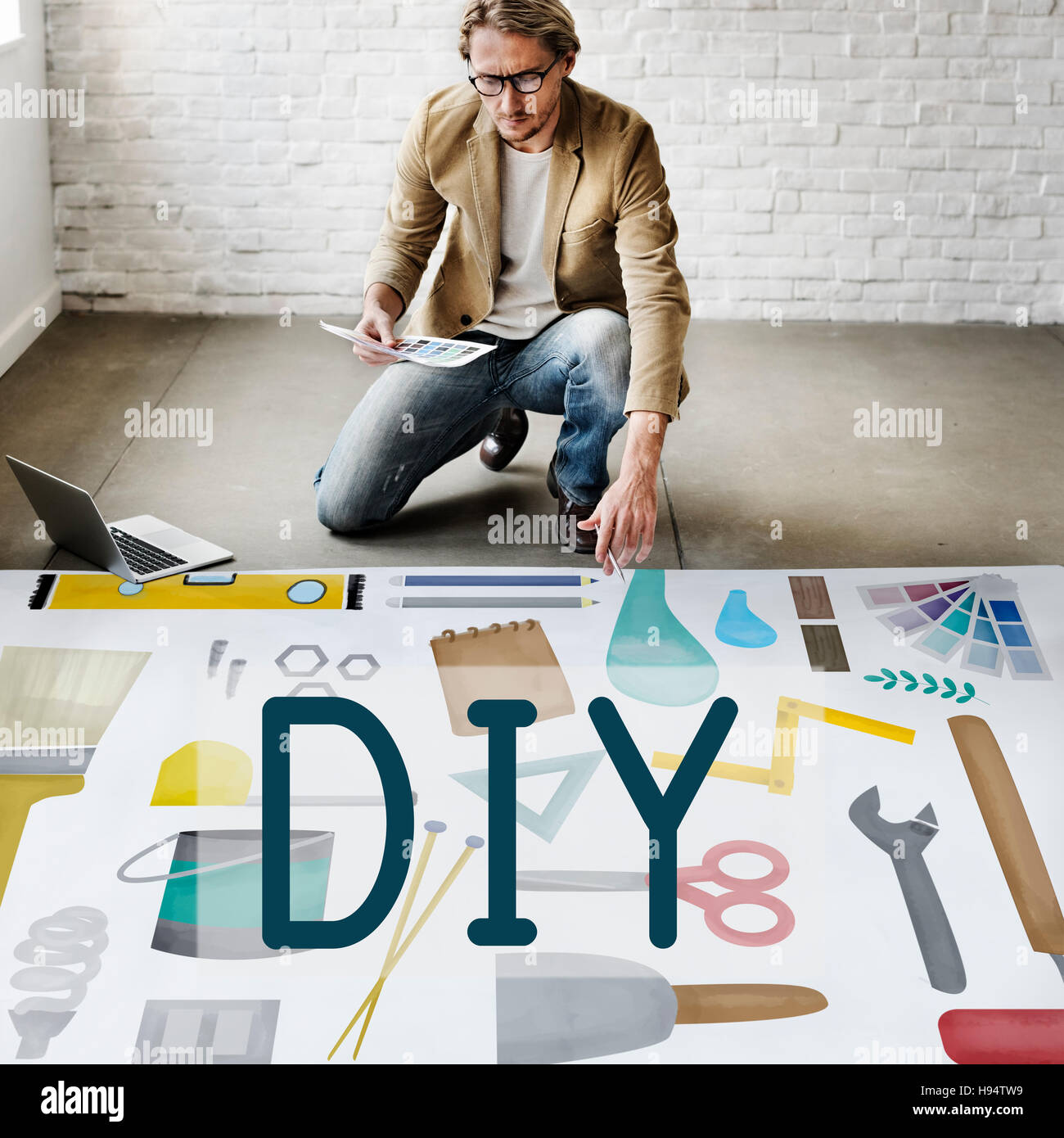 Do It Yourself Project Graphics Concept Stock Photo - Alamy