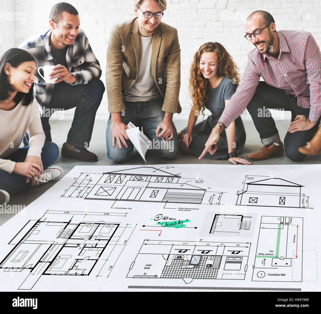 Blueprint Architect Construction Project Sketch Concept Stock Photo - Alamy