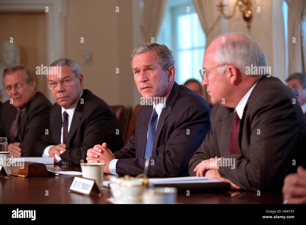 U.S. Secretary of Defense Colin Powell, U.S. President George W. Bush ...